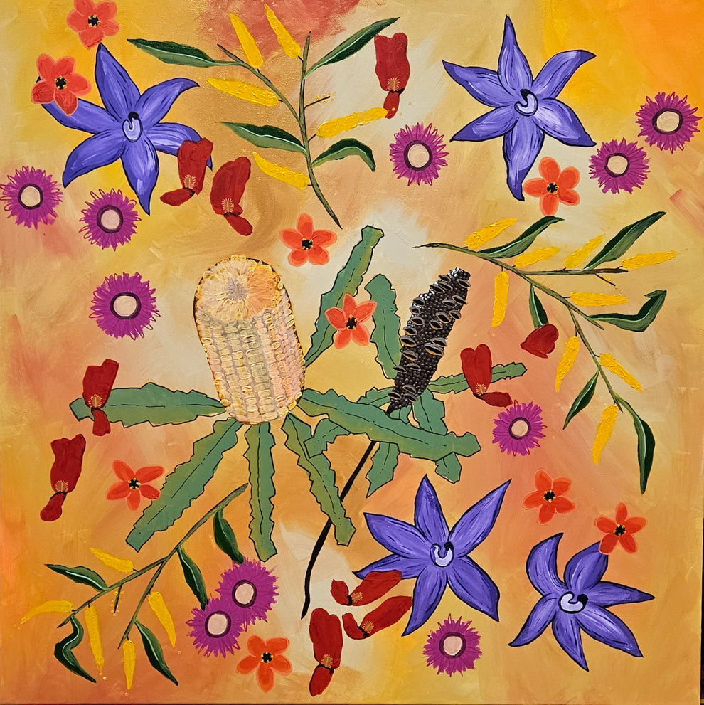 Kiri Tawhai Art Piece - Sand Dunes and Sunsets (92cm by 92cm) – Murran