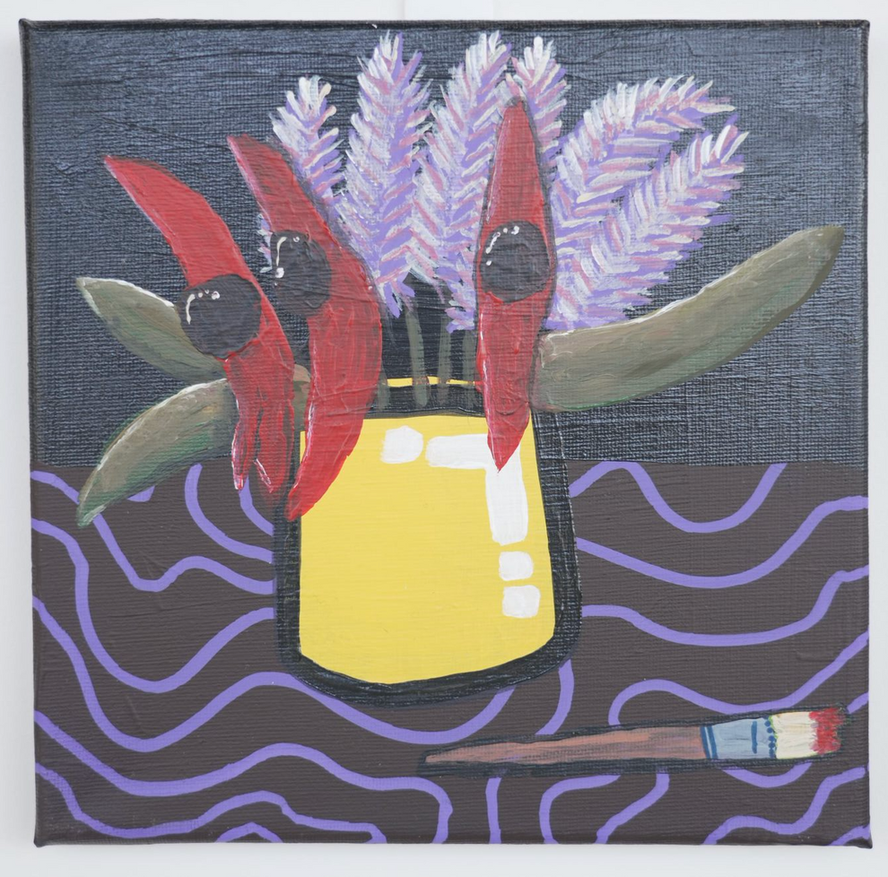 Kiri Tawhai Art Piece - Painting Away The Day (20x20cm) – Murran